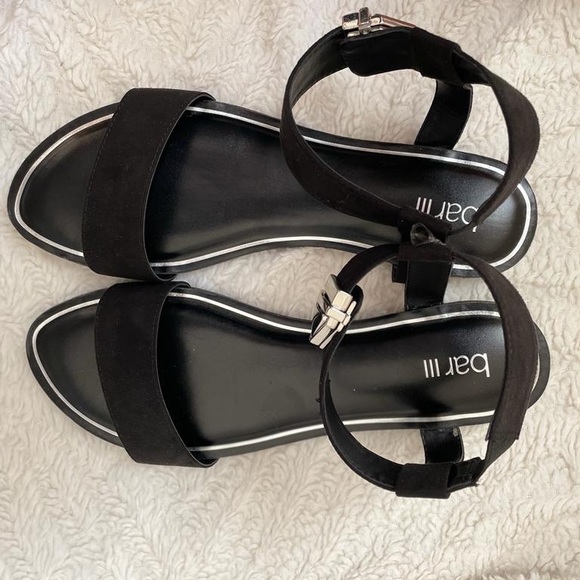 Bar III | Shoes | Flat Black Sandals New In Original Box | Poshmark